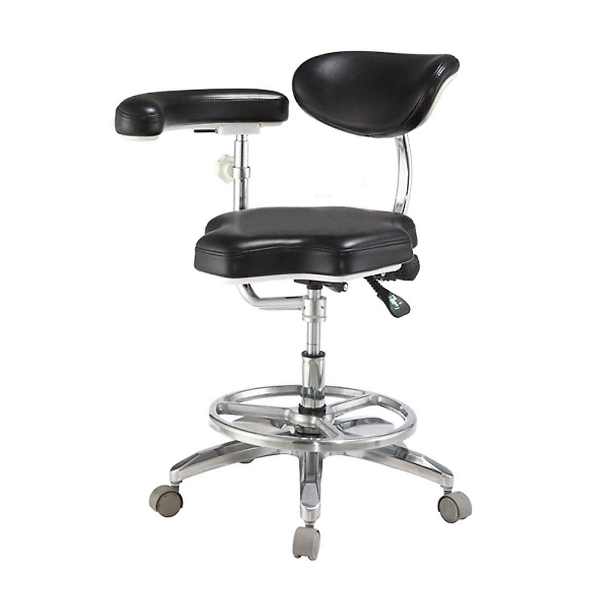Aries Outlets Dental Medical Doctor Stool Mobile Dentist Seat Chair Deluxe with Armrest