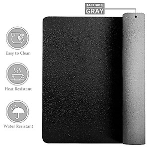 Desk Mat Large Protector Pad - Multifunctional Dual-Sided Office Desk Pad,Smooth Surface Soft Mouse Pad, Waterproof Desk Mat for Desktop, Pu Leather Desk Cover for Office/Home(Black, 31.5" x 15.7")