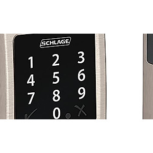 Schlage Lock Company BE468CEN619 Connect Century Touchscreen Deadbolt, Satin Nickel