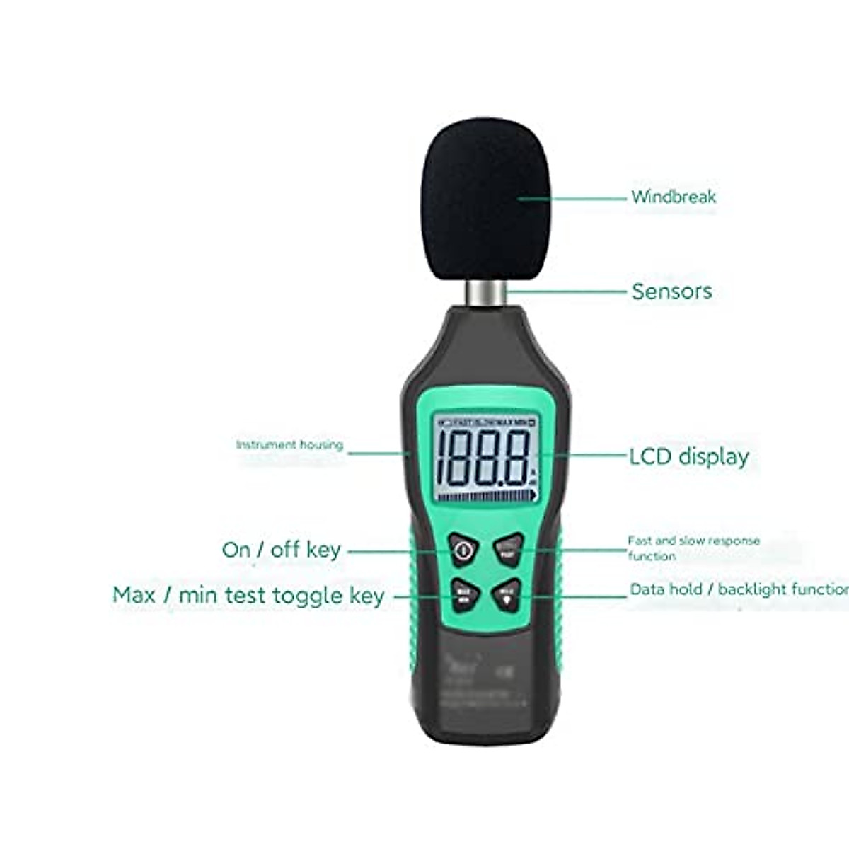 LDCHNH Sound Level Indicator Meter Analyzer Noise Audio Volume Monitor Decibel Sonometer 30-130 DB Measuring Instruments