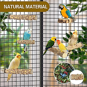 Bird Perches,4pcs Natural Wood Birds Stand Branch, Bird Perch Chewing Stick Cage Accessories Parrot Climbing Standing Branches Paw Grinding Fork Sets for Parakeet Lovebirds Cockatiels Conure Budgies