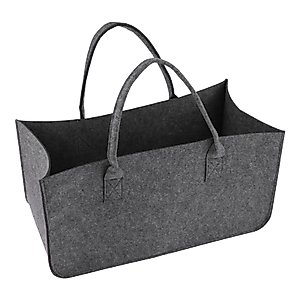 Felt Folding Storage Bin Collapsible Storage Basket 20x10x10" Large Rectangle Shelf Organizer Box for Keepsake Toy Wardrobe Bookshelf Office , dark gray