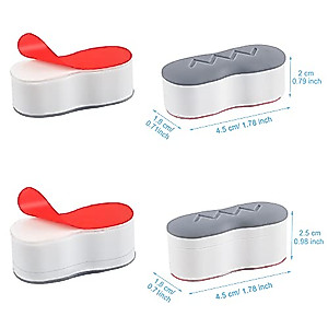 Bidet Toilet Seat Bumpers,Toilet Lid Bumper with 2 Height Choose,Strong Self Adhesive Universal Bidet Bumpers,Avoid Touching Toilet Seat Bumper 5 for Toilet Lid, 2 for Toilet Tanks (Peanut, Grey)