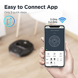 eureka Groove Robot Vacuum Cleaner, Wi-Fi Connected, App, Alexa & Remote Controls, Self-Charging, NER300 , Black