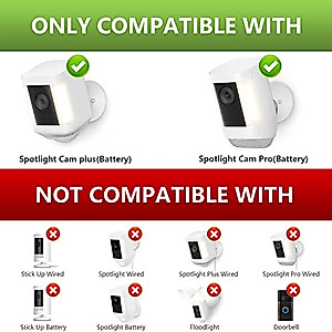 UYODM 2Pack Wall Mount Holder for Ring Spotlight Cam Plus/Pro Battery,360°Rotation Security Bracket with 1/4 Screw Thread,Camera Not Included (White)