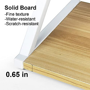 DUNCHATY Wood Printer Stand with Storage Under Desk Shelf Printer Table Stand for Office Storage Organizer, Desktop Stand with Adjustable Anti-Skid Pad, 2 Tier Printer Organizer Stand for Home Office