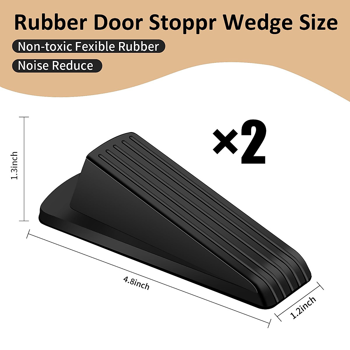 Door Stoppers for Bottom of Door, Premium Rubber Door Stops for Floor, Door Stopper Wedge Heavy Duty