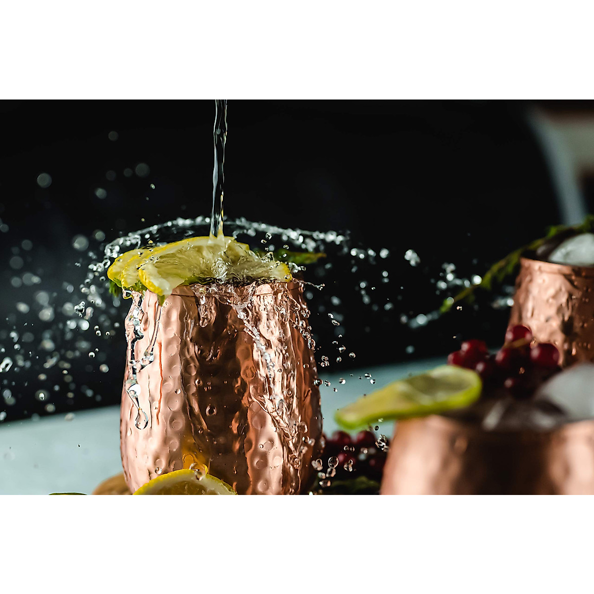 Kosdeg Copper Cups - 16 Oz set of 4 - A Unique Way To Enjoy Wine - The Perfect Pure Copper Tumbler for Water - Copper Drinking Cups Better Than Glasses or Plastic - Moscow Mule Copper Cup For Drinking