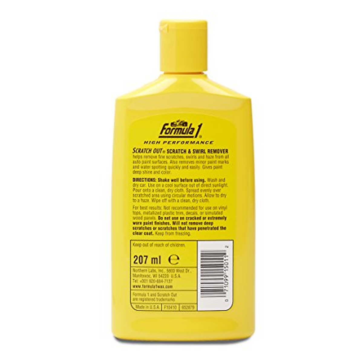 Formula 1 Scratch Out Car Wax Polish Liquid (7 oz) - Car Scratch Remover for All Auto Paint Finishes - Polishing Compound for Moderate Scratches, Bird Droppings, Tree Sap & Swirl Remover