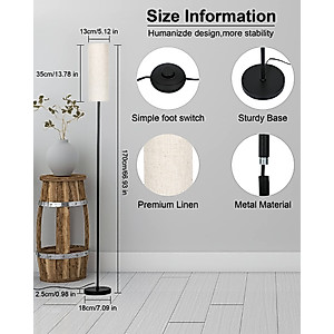 Lightess RGBWW Smart LED Floor Lamp for Living Room, Dimmable Floor Lamp Modern 67" Tall Standing Lamp for Bedroom, Remote & WiFi APP Control, 2700K-6500K Minimalist Floor Lamp RGB Bulb Included