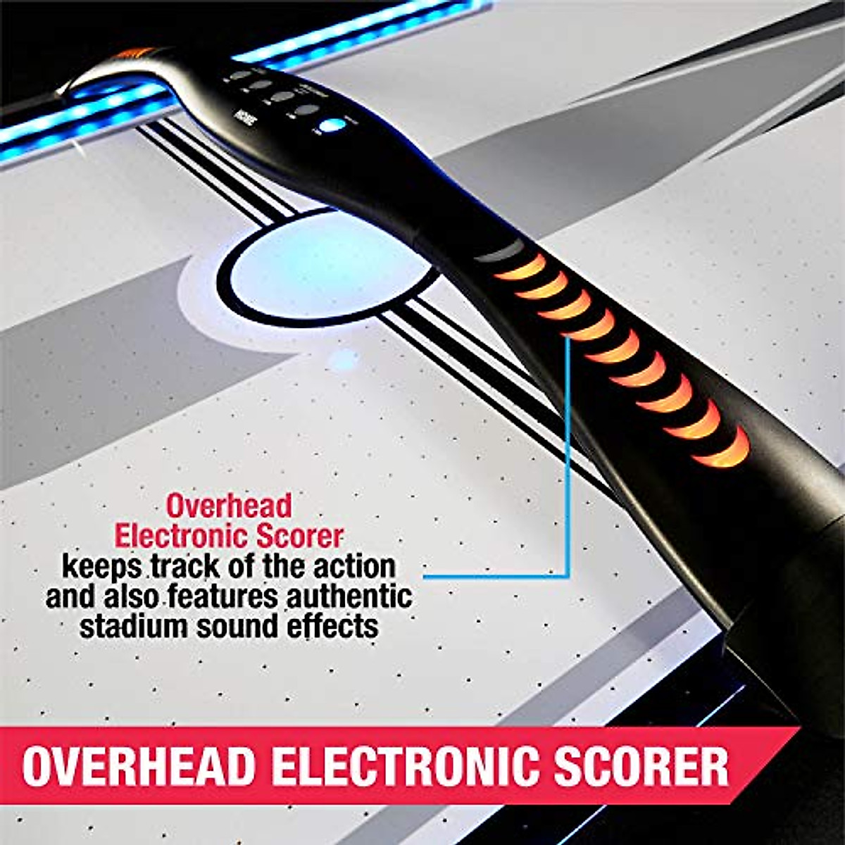 MD Sports 7.5' Titan Air Powered Hockey Overhead Score Table With Pusher and Puck Set