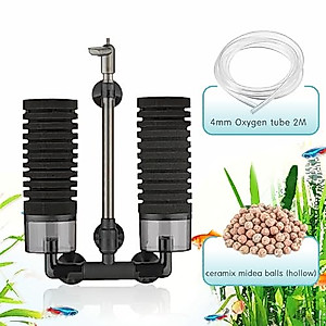 Digoos Aquarium Sponge Filter for 20-55 Gallon, with 2 Spare Sponges and 2M Spare Tube ，for Shrimp,Betta, Nano Fish Tank