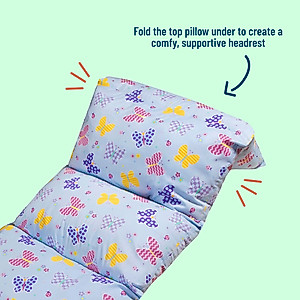 Wildkin Kids Floor Lounger: Ideal for Boys and Girls, Travel-Friendly, Perfect for Sleepovers - Pillow Lounger for Kids, Requires Standard Size Pillows Not Included (Butterfly Garden)