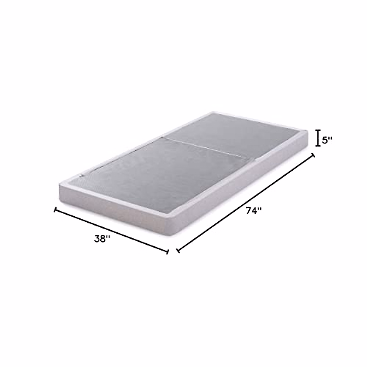 ZINUS No Assembly Metal Box Spring / 5 Inch Mattress Foundation / Sturdy Metal Structure, Twin, Beige