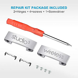 Studio 3 Replacement Parts Hinge Repair Kit Accesories Compatible with Beats by Dre Studio 3.0 Wireless Headphones (Silver)