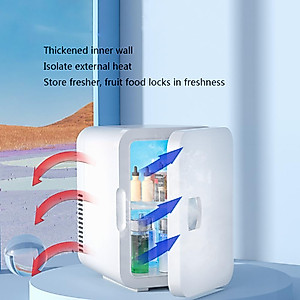 QINGDONGDZA Luxury Mini Fridge Cooler 6 Litre / 8 Cans Skincare Mini Fridge for Bedroom - Car, Office Desk & Dorm Room,12v AC/DC & Exclusive USB Option,Small Portable Fridge,Red