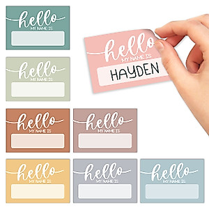 Hadley Designs 56 Colorful Hello My Name is Stickers - Self Adhesive Name Tags Sticker for Kids, Name Tag Stickers for Kids Name Labels for School, Nametags Labels for Classroom Labels for Teachers