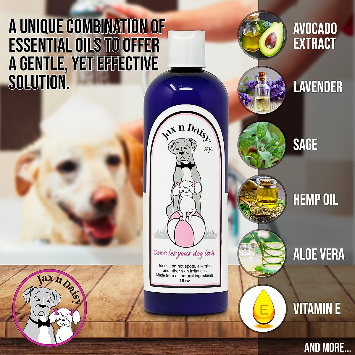 Jax N Daisy don t let Your dog Itch Lotion Itch Relief for Dogs 16oz Treatment and Skin Soother for Dogs With Itchiness dog Grooming Supplies Anti for