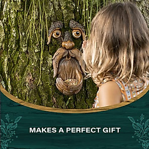 Tree Faces Decor Outdoor – Tree Hugger Yard Art Garden Decoration – Unique Bird Feeders for Outdoors and Indoors – Old Man Tree Art
