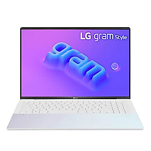 LG gram Style 16” OLED Laptop, Intel 13th Gen Core i7 Evo Platform, Windows 11 Home, 16GB RAM, 1TB SSD, Dynamic White