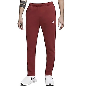 Nike Men's Sportswear Club Jogger Sweatpant, Pomegranate/Pomegranate/White, L Regular US
