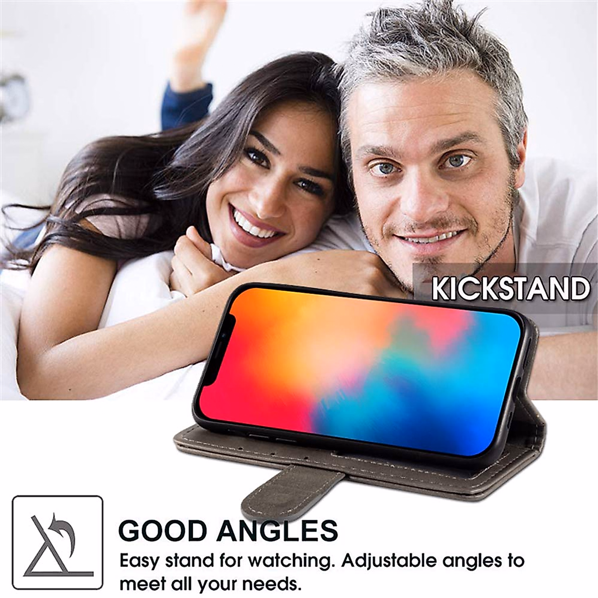 for Gigaset GS5 Case, Leather Wallet Case with Cash & Card Slots Soft TPU Back Cover Magnet Flip Case for Gigaset GS5 Lite (6.3”)