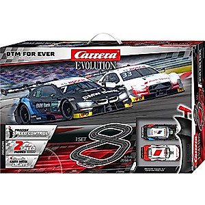 Carrera Evolution 20025239 DTM Forever Analog Electric 1:32 Scale Slot Car Racing Track Set - Includes Two 1:32 Scale Cars & Two Dual-Speed Controllers Ages 8+