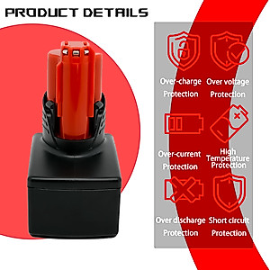 Cruruakku 9.0AH Replace for Milwaukee M12 Battery 12V 2pack 48-11-2490 48-11-2403 48-11-2402 48-11-2412,Compatible with Milwaukee 12v Cordless Power Tools.