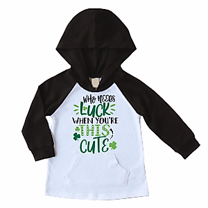 Toddler and Kids St. Patrick's Day Shirt Who Needs Luck When You're This Cute St. Patrick's Day (4T, Black)