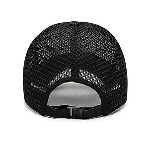 FASHIXD Summer Mesh Baseball Cap - Unisex Trucker Hat for Outdoor Sports and Running - 1-Black