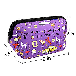 Friends Makeup Bag,Friends TV Show Merchandise,Cosmetic Bags for Women,Small Zipper Pouch,Toiletry Bag,Small Make Up Bag for Your Purse,Friends TV Show Gifts for Women Girl Teacher Mom Birthday Gift