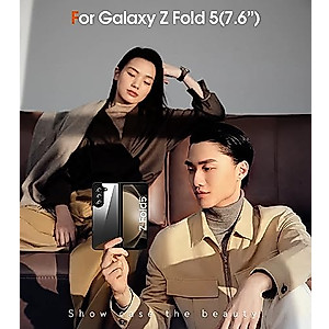 Z Fold 5 Case for Samsung Galaxy Z Fold5 5G, Slim Ultra-Thin Crystal Clear Acrylic PC Back Cover [Hinge][Transparent] Soft Silicone Bumper Full-Body Shockproof Protective Cases for Samsung Z Fold 5 5G