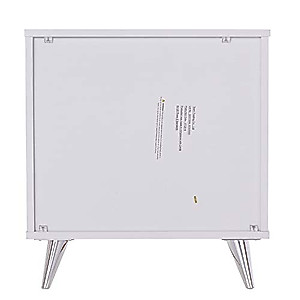 Southern Enterprises Oren Bedside Table w/Drawers Nightstand, White