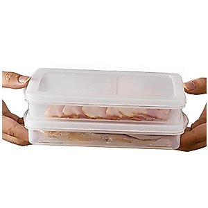 2 Pack-Bacon Keeper, Deli Meat Saver Cheese Cold Cuts Plastic Food Storage Containers with lids for Refrigerators,Lunch Box Christmas Cookie Holder Meal Prep Container