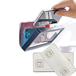 QeeHeng 2 Stickers Shower Phone Holder Waterproof Bathroom Mobile Phone Shell Anti-Fog Case for Shower,Kitchen Wall Mounted,6.8 Inch Support Touch Screen(Blue)