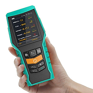 BLATN Smart 128s Air Quality Monitor Indoor CO2 PM2.5 TVOC Meter Formaldehyde HCHO Detector VOCs Pollution AQI Tester PM1.0 PM10 Dust Particle Counter Data Logger Home