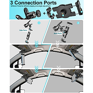 Sun Visor Phone Holder for Car [360° Super Metal Clip] Car Visor Cell Phone Mount, Universal Steering Wheel Phone Clamp with 1/4'' Screw Adapter for iPhone, Android Smartphone, Tablet, Gopro, Camera