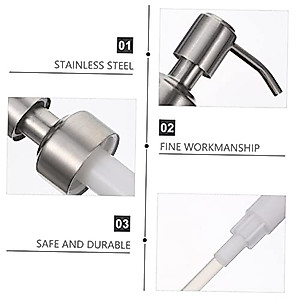 Zerodeko 2pcs Sprinkler Pump Dispenser Dish Foam Pump Conditioner soap Pump Replacement soap Dispenser Kitchen Shower Cup jar Liquid soap Pump Head Universal Travel Stainless Steel Metal