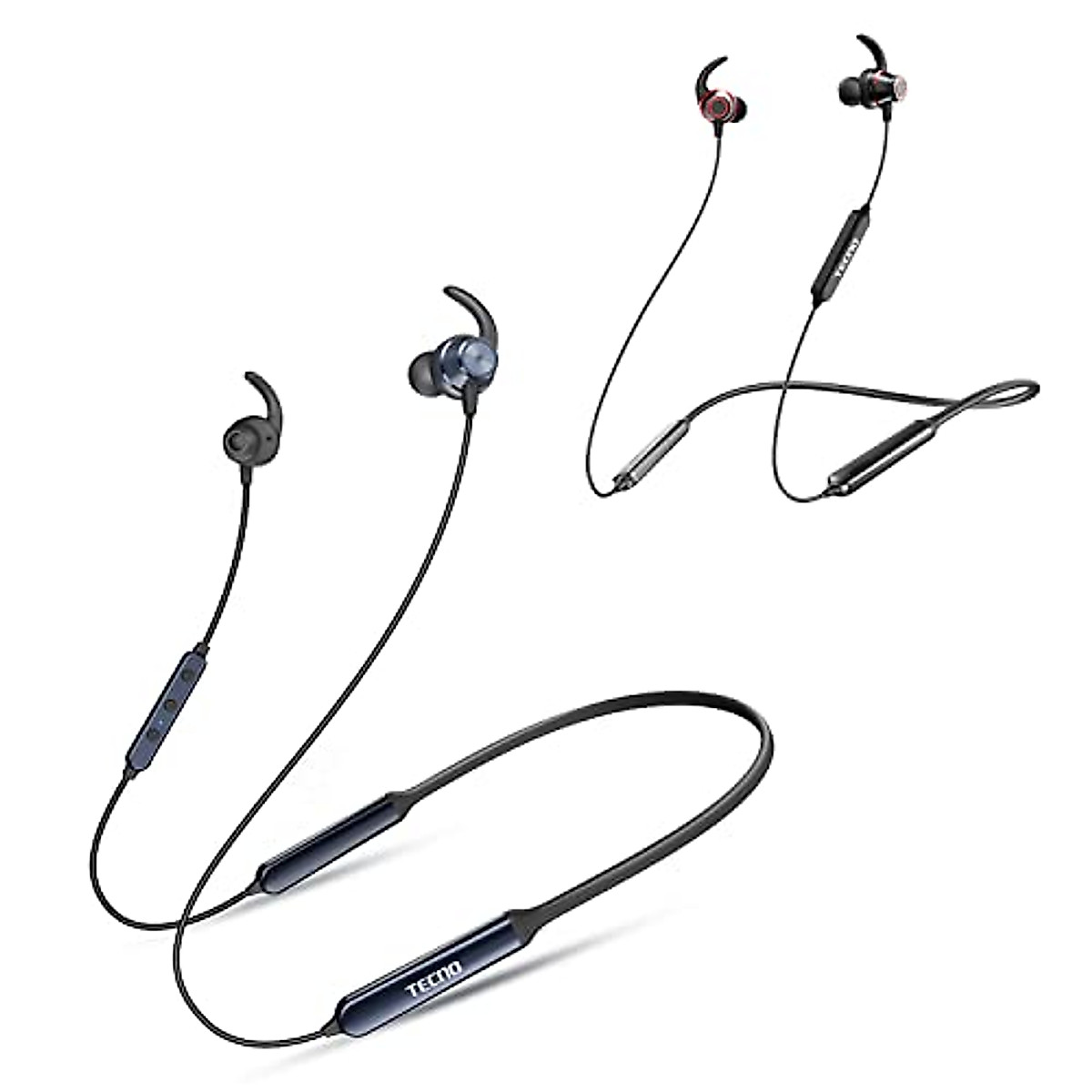 Tecno Wireless Active Noise Cancelling Bluetooth Headphones with Microphone, 38HRS Playtime Neckband Bluetooth Headphones