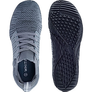 WHITIN Men's Trail Running Shoes Minimalist Barefoot Wide Width Toe Box Size 8.5 Gym Workout Low Zero Drop Minimus Five Fingers Lifting Dark Grey 41