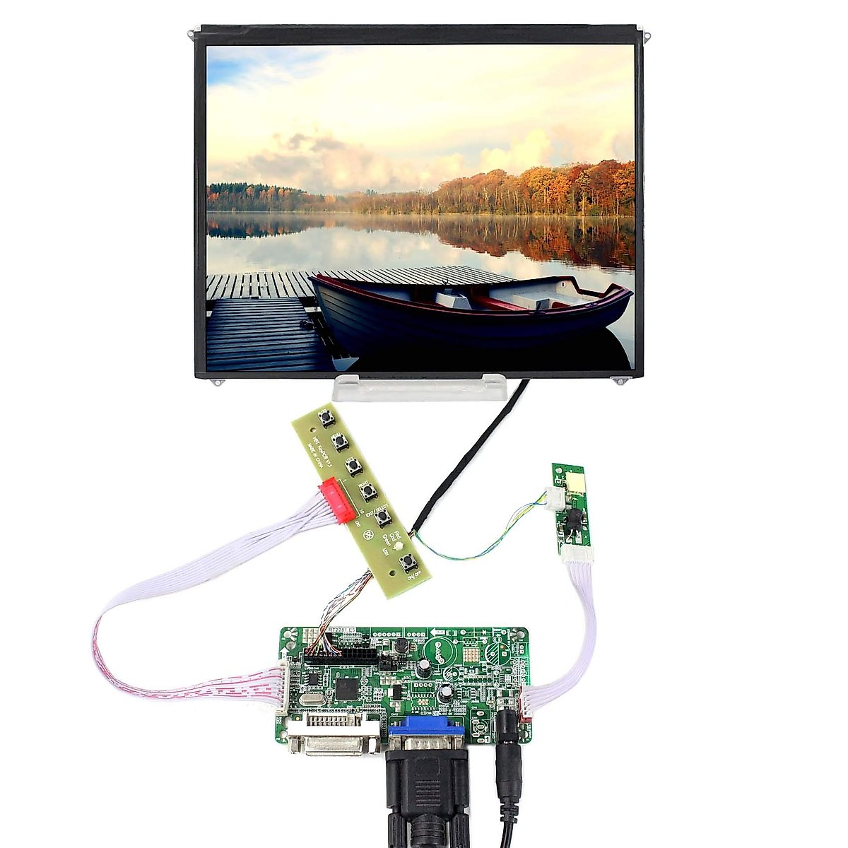 9.7" Portable Monitor LCD Screen Thin Frameless Display 1024x768 Resolution DVI VGA WLED LCD Controller Board