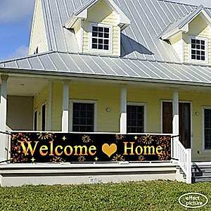 Ushinemi Large Welcome Home Banner, Welcome Back Home Decorations Sign
