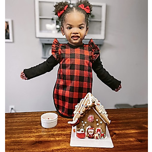 BapronBaby Flutter Red Buffalo Plaid Bapron - No Neck Tie Safer Bib for Baby & Toddler - Soft Waterproof Stain Resistant - Machine Washable - Sz Baby/Toddler 6m-3T