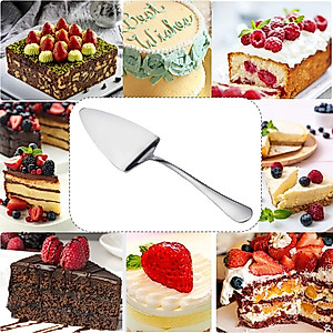KSENDALO 11.41" Pie Server, Stainless Steel Cake Servers, Cake Pizza Cutter Tart Dessert Pie Server for Party, Silver