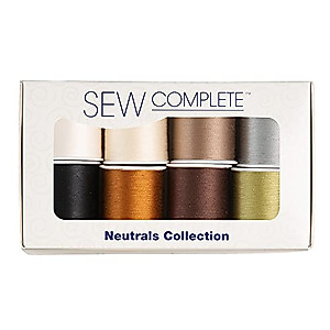 Superior Threads Sew Complete Polyester Sewing Quilting Thread 300 Yard Spool 8-Pack (Neutral)