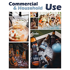 Commercial Ice Machine, 130LBS/24H, 60 Ice Cubes/Cycle Free Standing Under Counter Ice Maker w/Large Ice Bin, 2 Auto Water Inlet Modes, Self Clean, 24H On/Off Timer for Home Party & Business