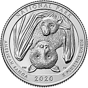 2020 P,D,S BU American Samoa National Park NP Quarter Choice Uncirculated US Mint 3 Coin Set