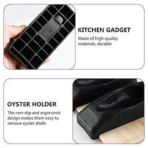Hemoton 2Pcs Oyster seat Oyster Opener Holder Oyster Plate Oyster Shucking Tool Oyster Shucking Clamps Oyster Platter Oyster Shucker l Brackets Heavy Duty Oyster Clamp Peeler Seafood PVC
