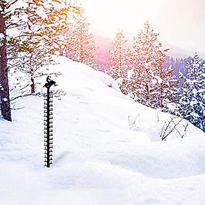 Hglyxoae 36in Snow Gauge Outdoor Iron Art Snow Gauge Snow Measuring Stick Outdoor Snowflake Snow Measuring Device Gauge Handmade Snow Measuring Stick for Garden Yard Decoration Gift (Snow Motocycle)
