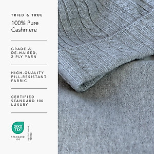 Fishers Finery Women's 100% Cashmere Hat Glove and Scarf Set; with Exquisite Box (Gray)